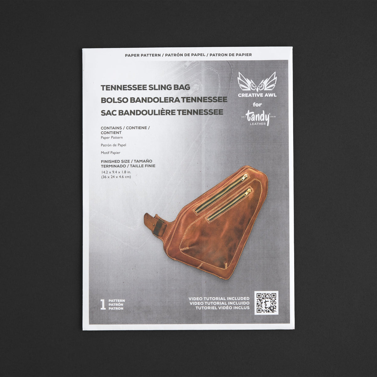 Creative Awl Tennessee Sling Bag Paper Pattern — Tandy Leather Europe