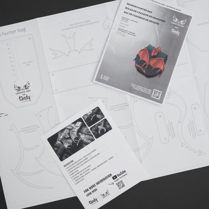 Creative Awl Dragon Hunter Bag Paper Pattern — Tandy Leather Europe